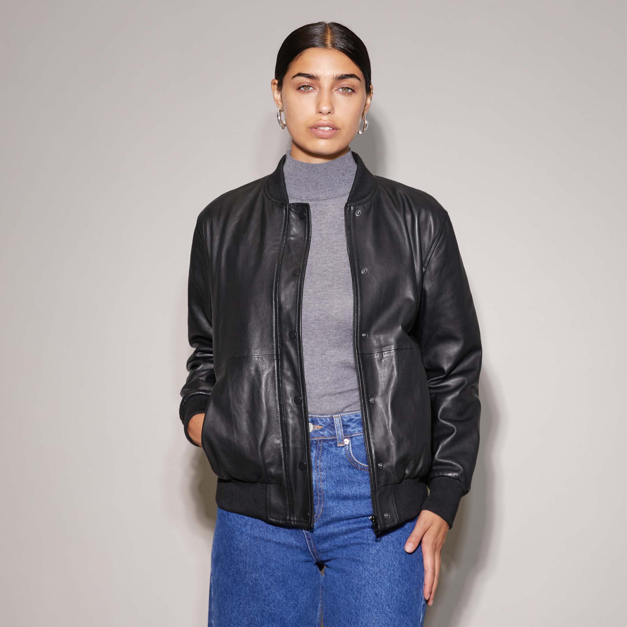 Leather Bomber Jacket | Sustainable Womenswear | Albaray