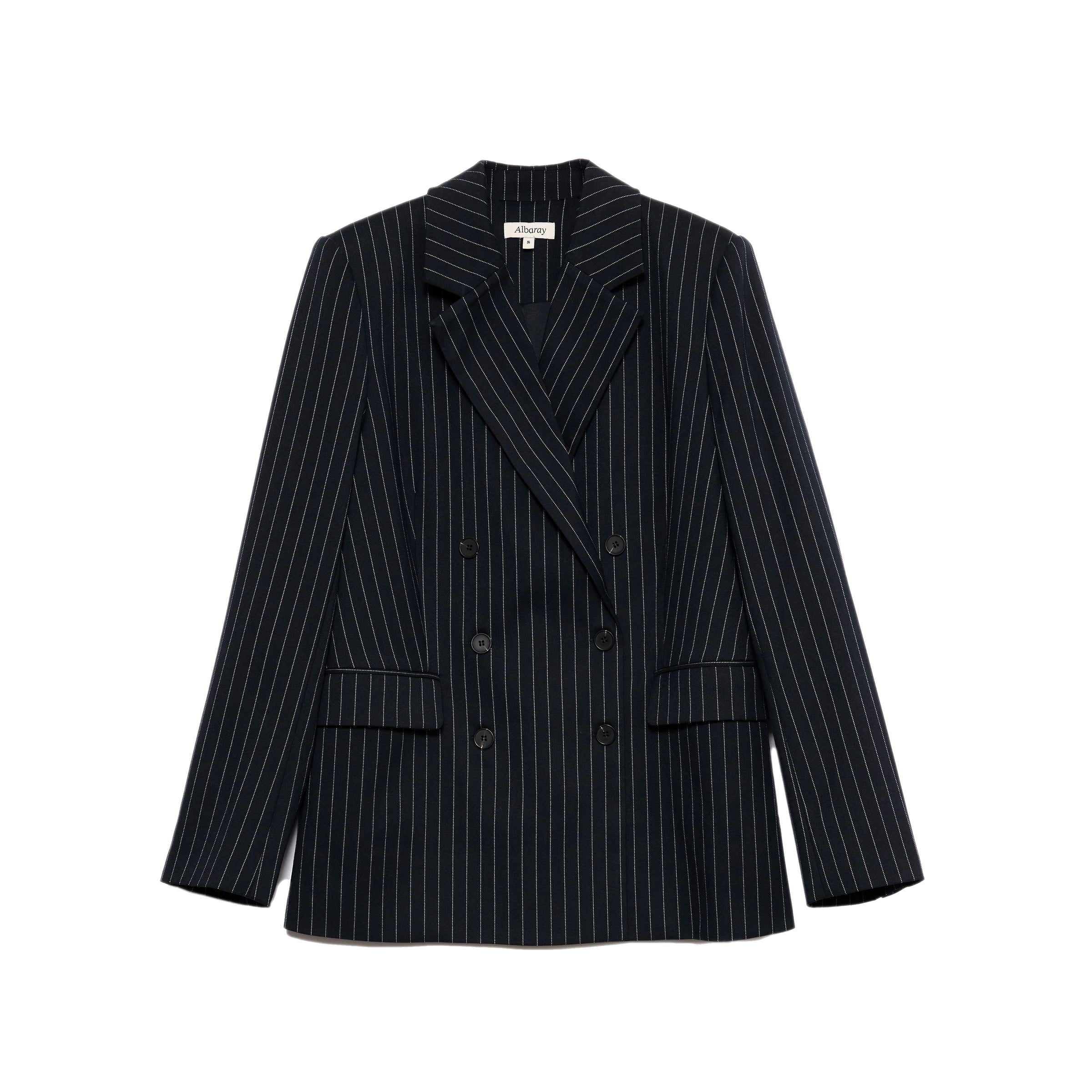 Navy Pinstripe Jacket | Sustainable Womenswear | Albaray
