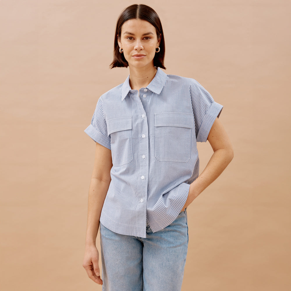 Ticking Stripe Shirt | Sustainable Womenswear | Albaray