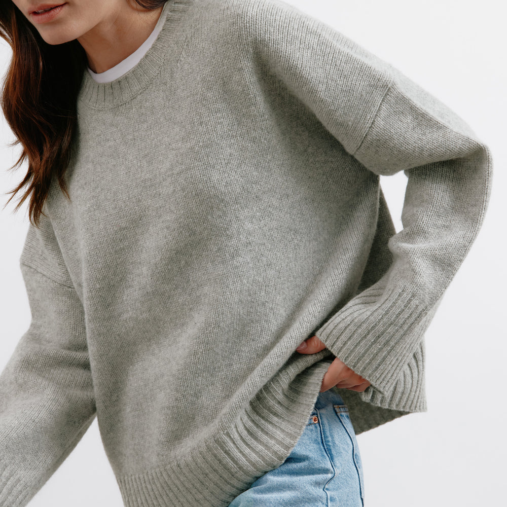 Merino Wool Jumper Grey | Sustainable Womenswear | Albaray