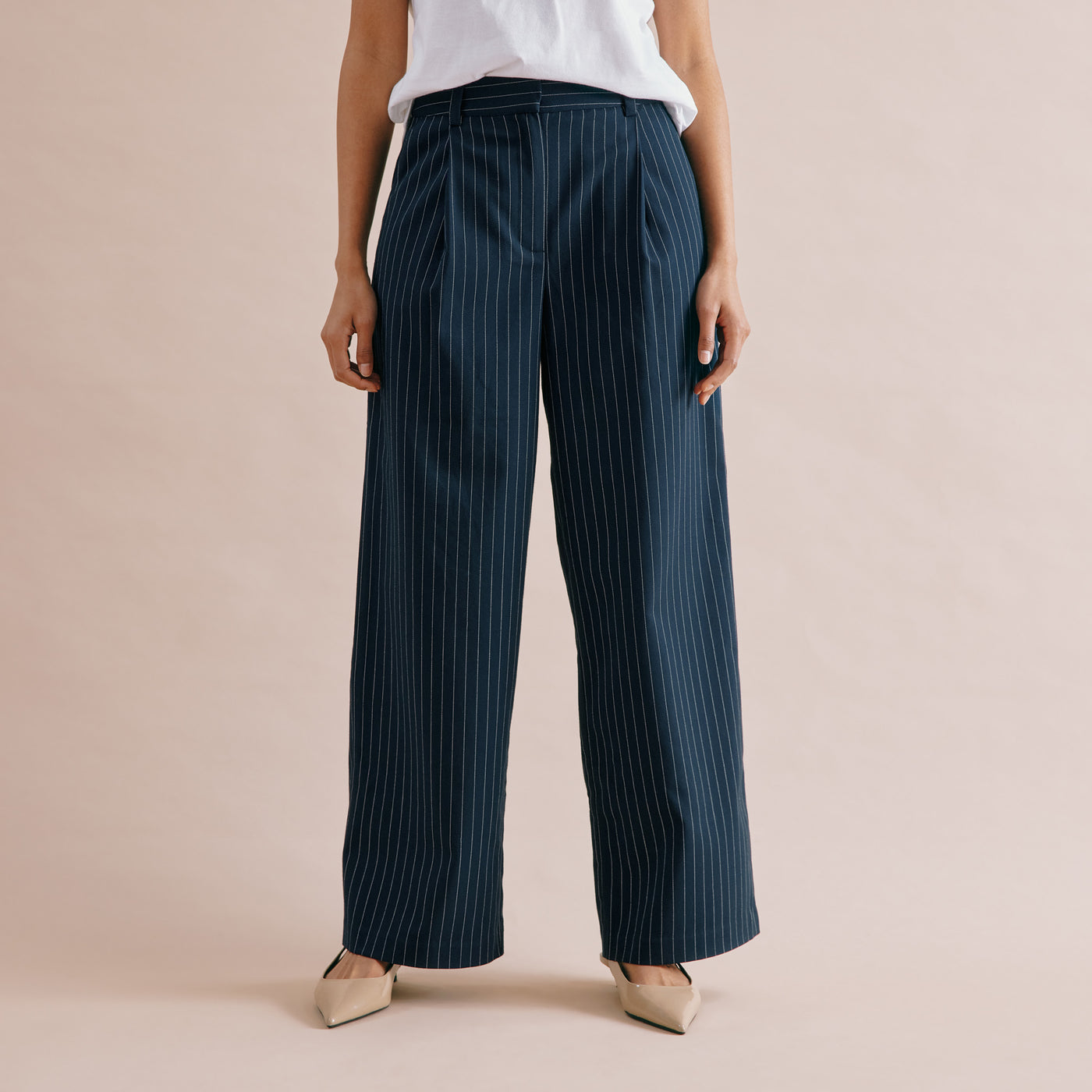 Navy Pinstripe Trouser | Sustainable Womenswear | Albaray